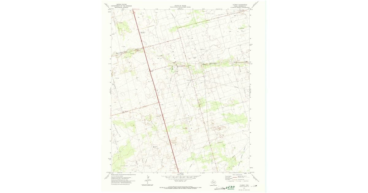 1971 Map of Florey, Andrews County, TX — High-Res | Pastmaps