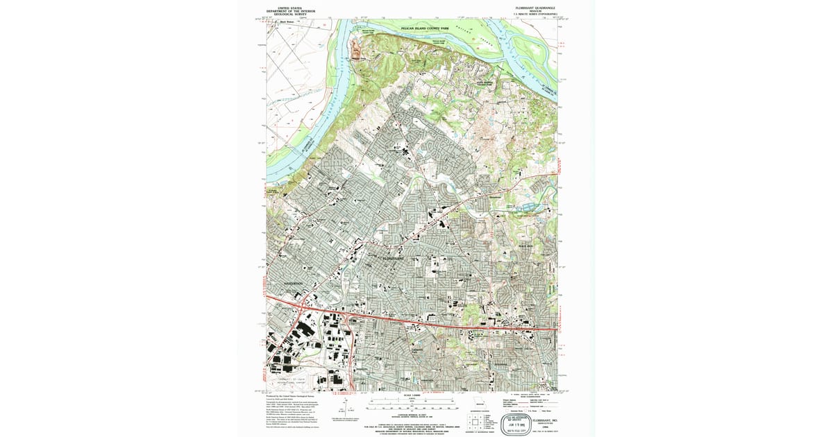 1990s Maps of Florissant, MO | Pastmaps