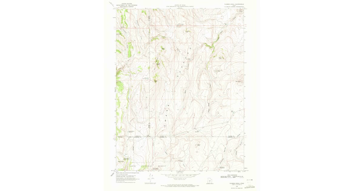 1969 Map of Flossie Knoll, Wayne County, UT — High-Res | Pastmaps