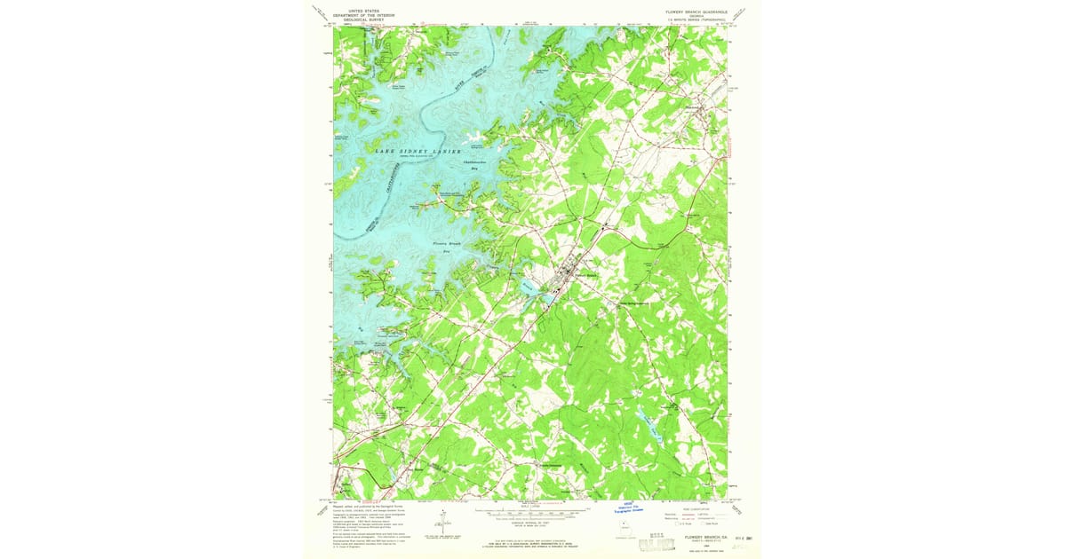 1964 Map of Flowery Branch, GA — High-Res | Pastmaps