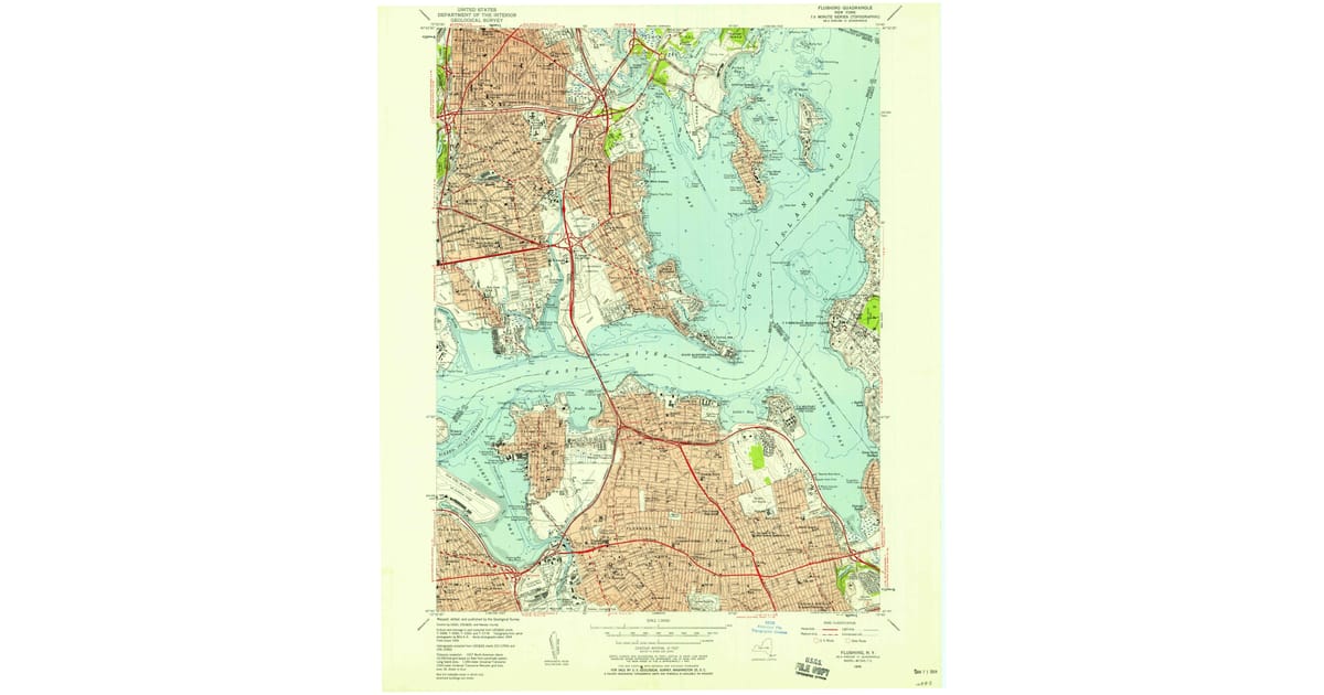 1955 Map of Flushing, Queens County, NY — High-Res | Pastmaps