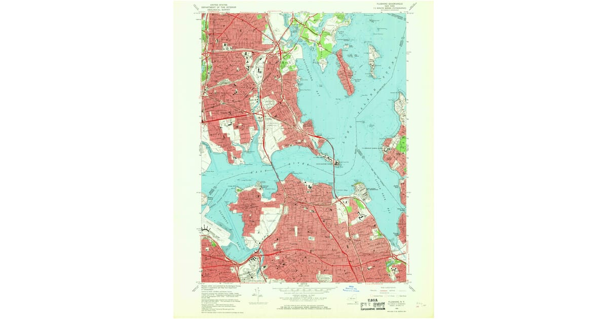 1966 Map of Flushing, Queens County, NY — High-Res | Pastmaps