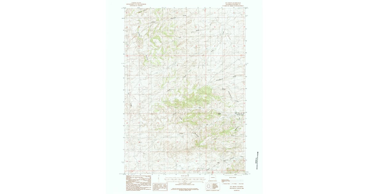 1984 Map of Fly Draw, Converse County, WY — High-Res | Pastmaps