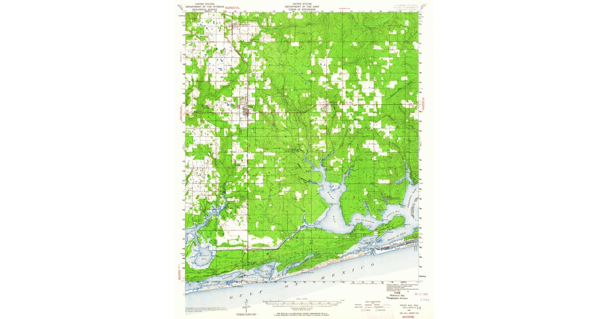 1940s Maps of Gulf Shores, AL | Pastmaps