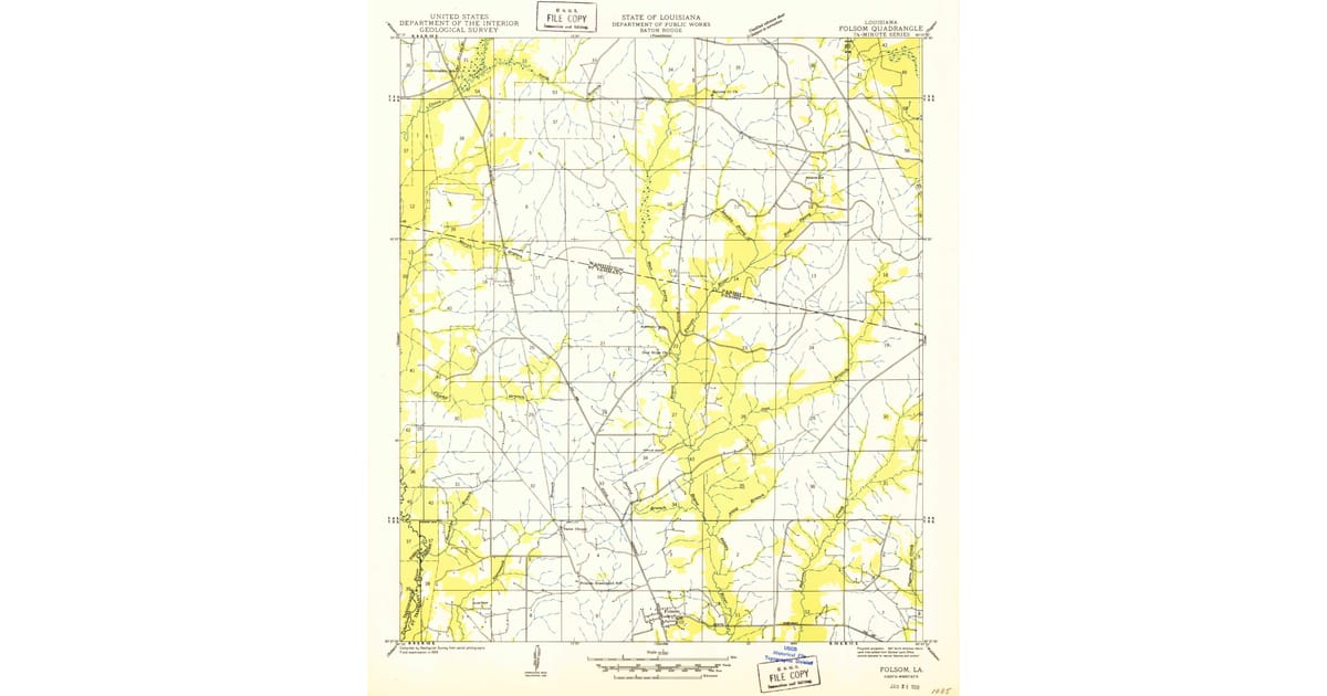 1950 Map of Folsom, LA — High-Res | Pastmaps