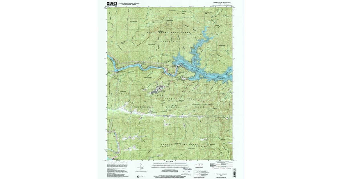 2000 Map of Fontana Dam, NC — High-Res | Pastmaps