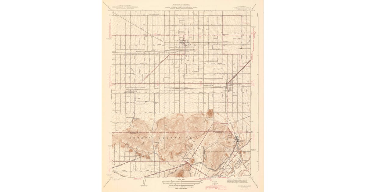 1943 Map of Fontana, CA — High-Res | Pastmaps