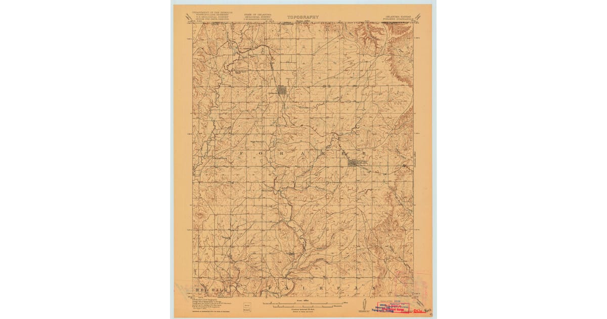 1916 Map of Foraker, OK — High-Res | Pastmaps
