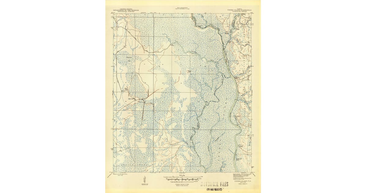 1945 Map of Forbes Island, Gulf County, FL — High-Res | Pastmaps