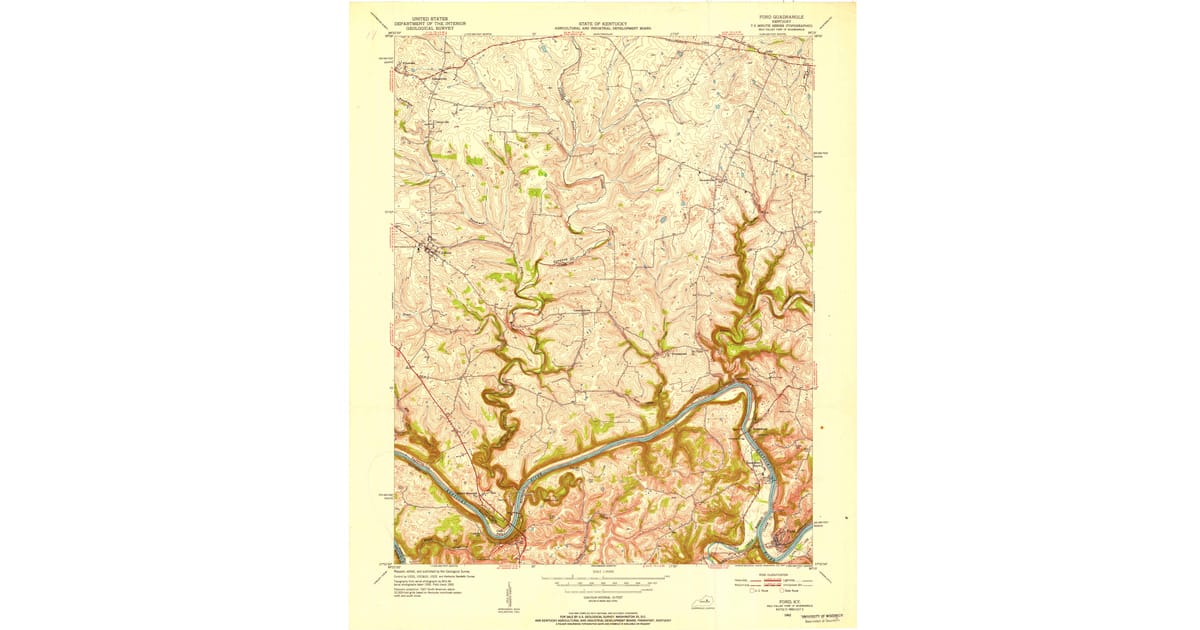 1952 Map of Ford, Clark County, KY — High-Res | Pastmaps