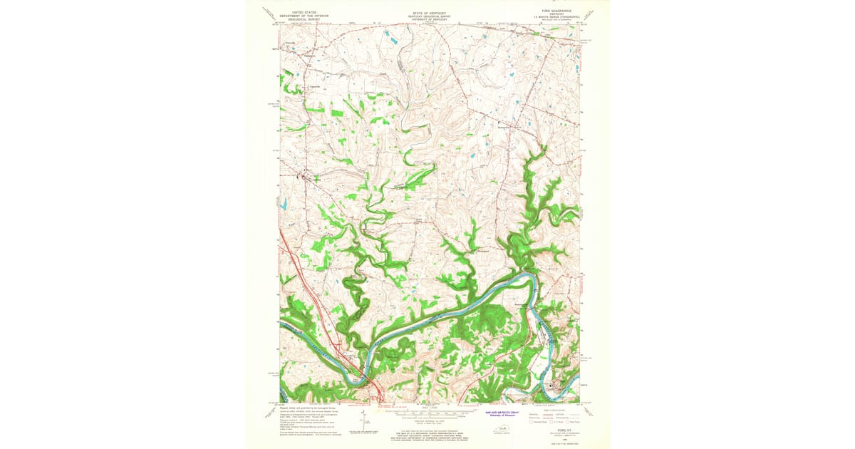 1965 Map of Ford, Clark County, KY — High-Res | Pastmaps
