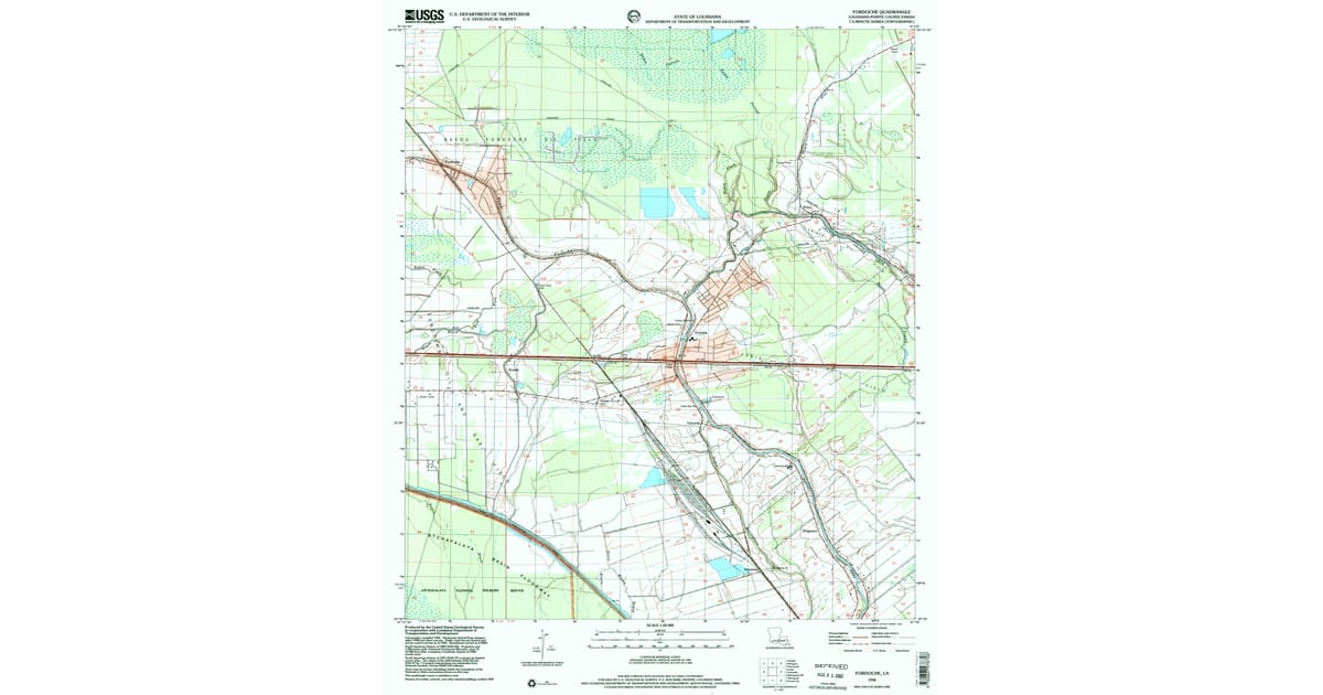 1998 Map of Fordoche, LA — High-Res | Pastmaps