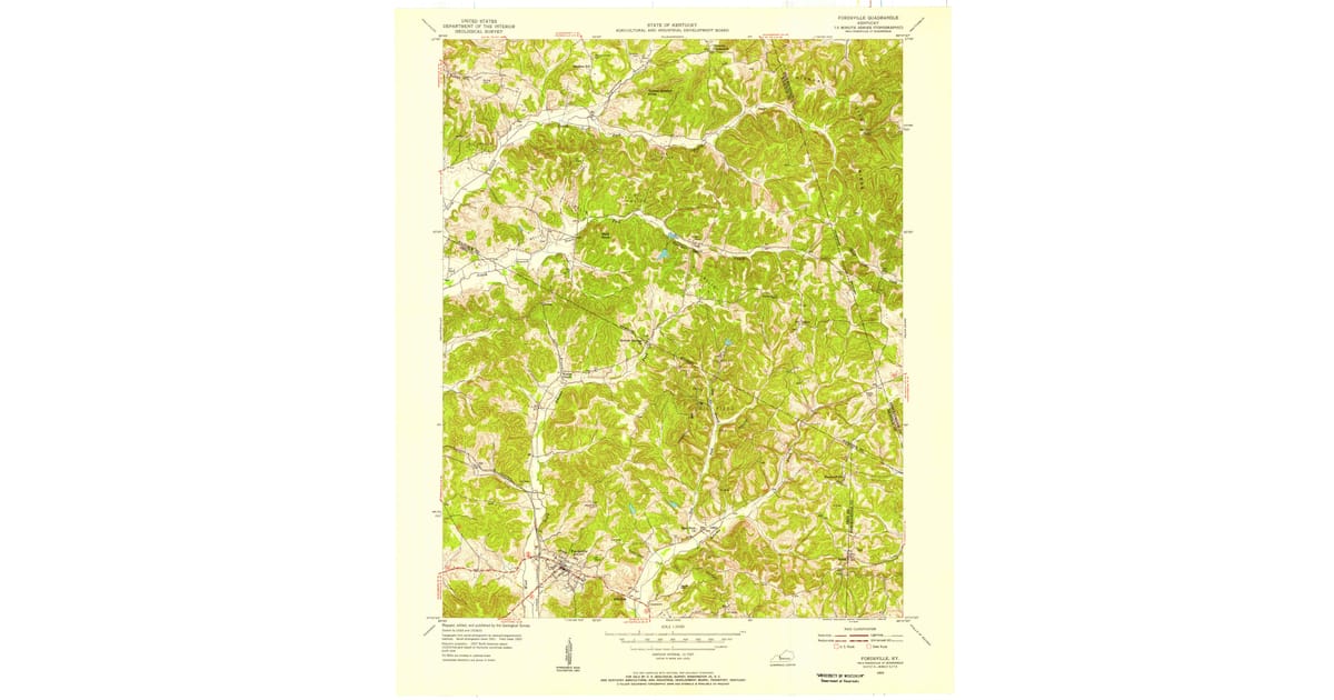 1953 Map of Fordsville, KY — High-Res | Pastmaps