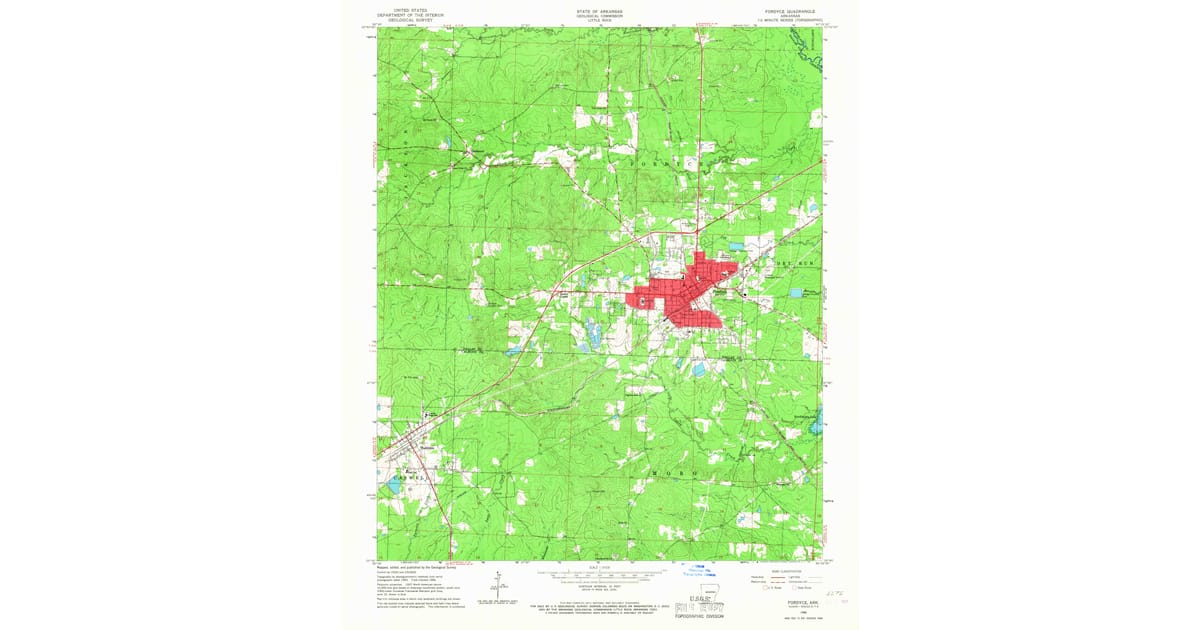 1966 Map of Fordyce, AR — High-Res | Pastmaps