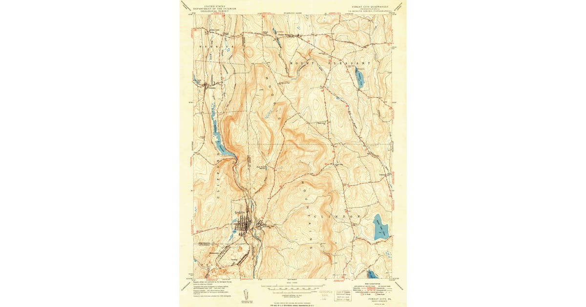 1949 Map of Forest City, PA — High-Res | Pastmaps