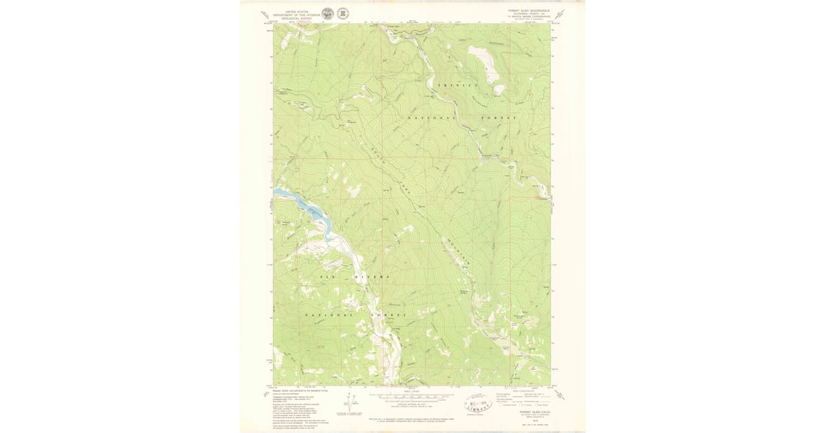 1979 Map of Forest Glen, Trinity County, CA — High-Res | Pastmaps