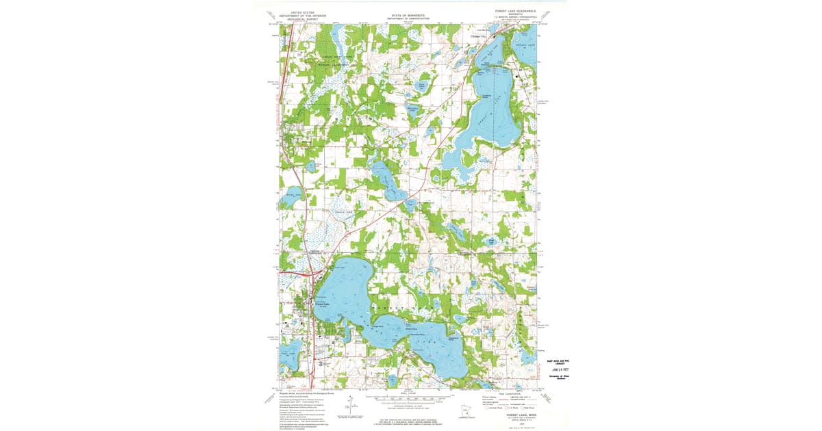 1974 Map of Forest Lake, MN — High-Res | Pastmaps
