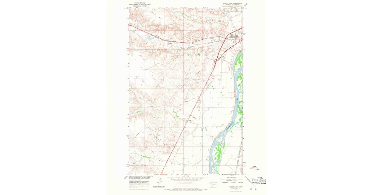 1967 Map of Forest Park, Dawson County, MT — High-Res | Pastmaps