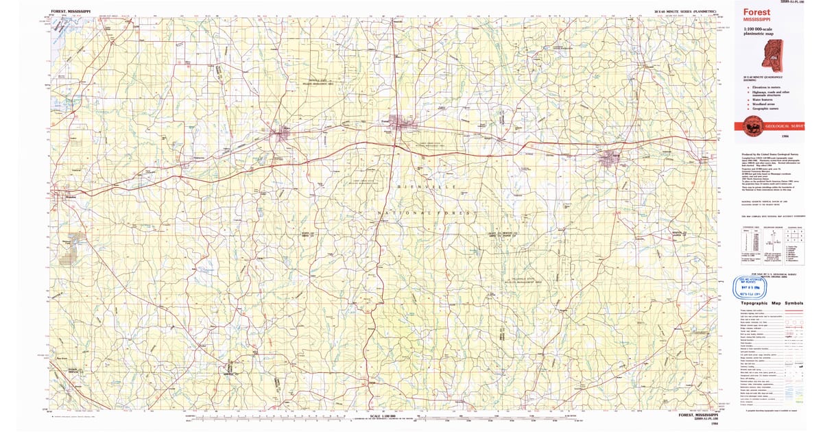 1980s Maps of Newton, MS | Pastmaps
