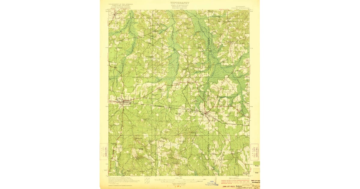 1922 Map of Forest, MS — High-Res | Pastmaps