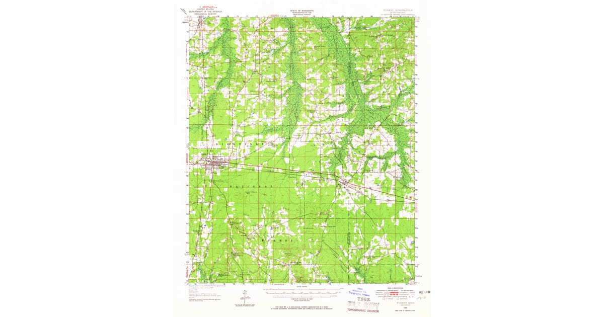 1950 Map of Forest, MS — High-Res | Pastmaps