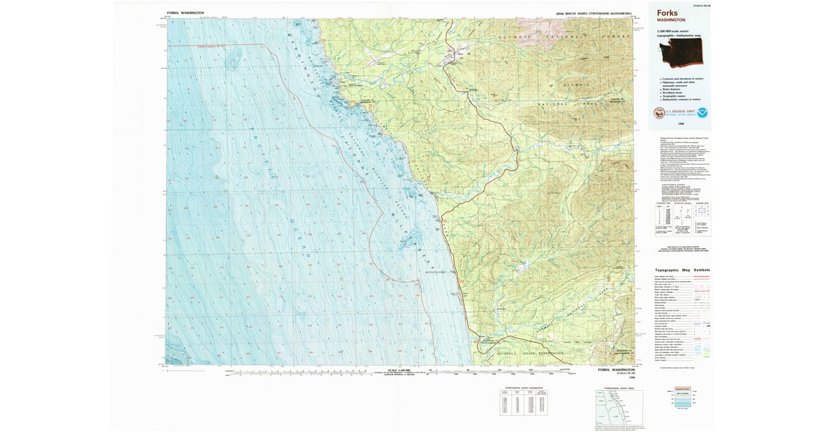 1988 Map of Forks, WA — High-Res | Pastmaps
