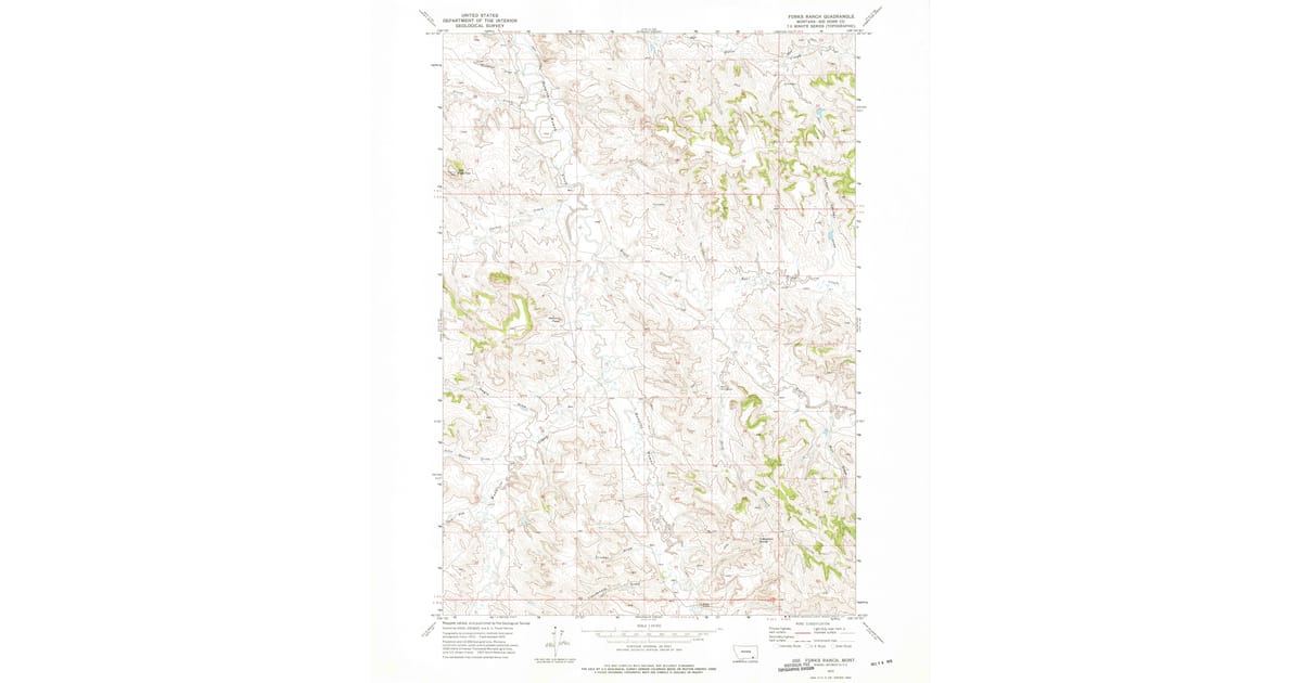 1972 Map of Forks Ranch, Big Horn County, MT — High-Res | Pastmaps