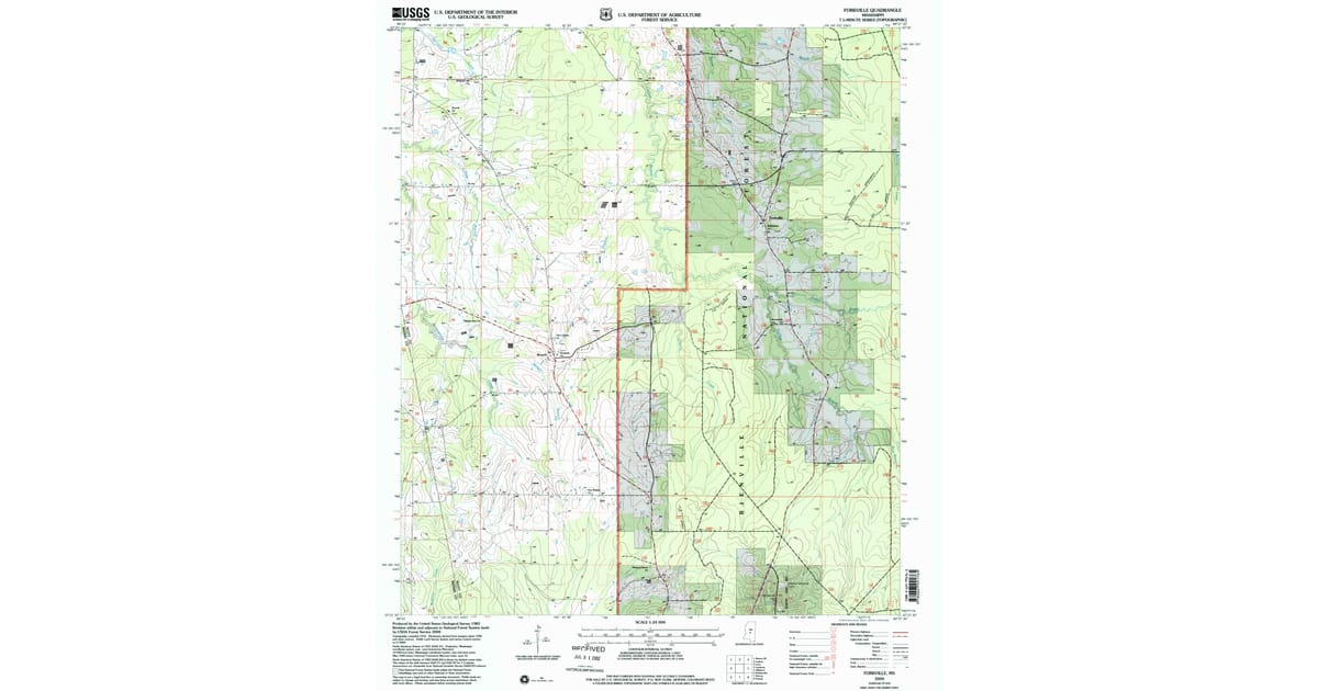 2000 Map of Forkville, Scott County, MS — High-Res | Pastmaps