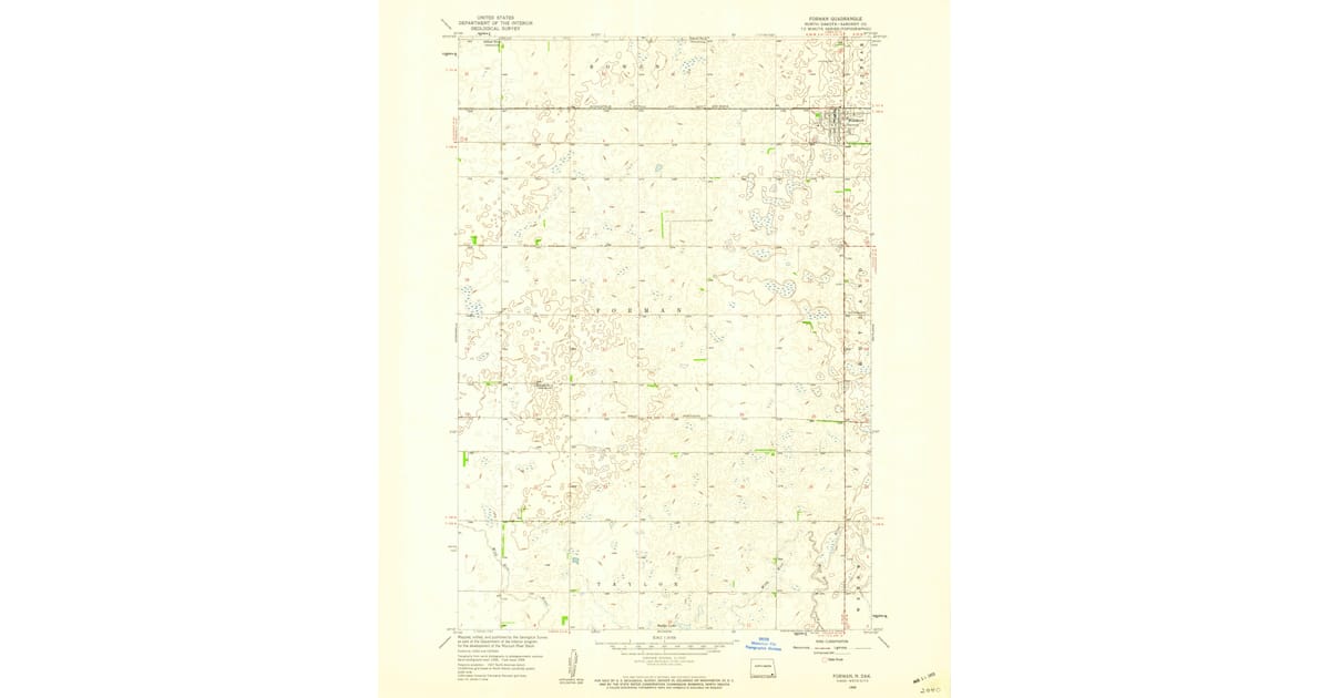 1958 Map of Forman, ND — High-Res | Pastmaps