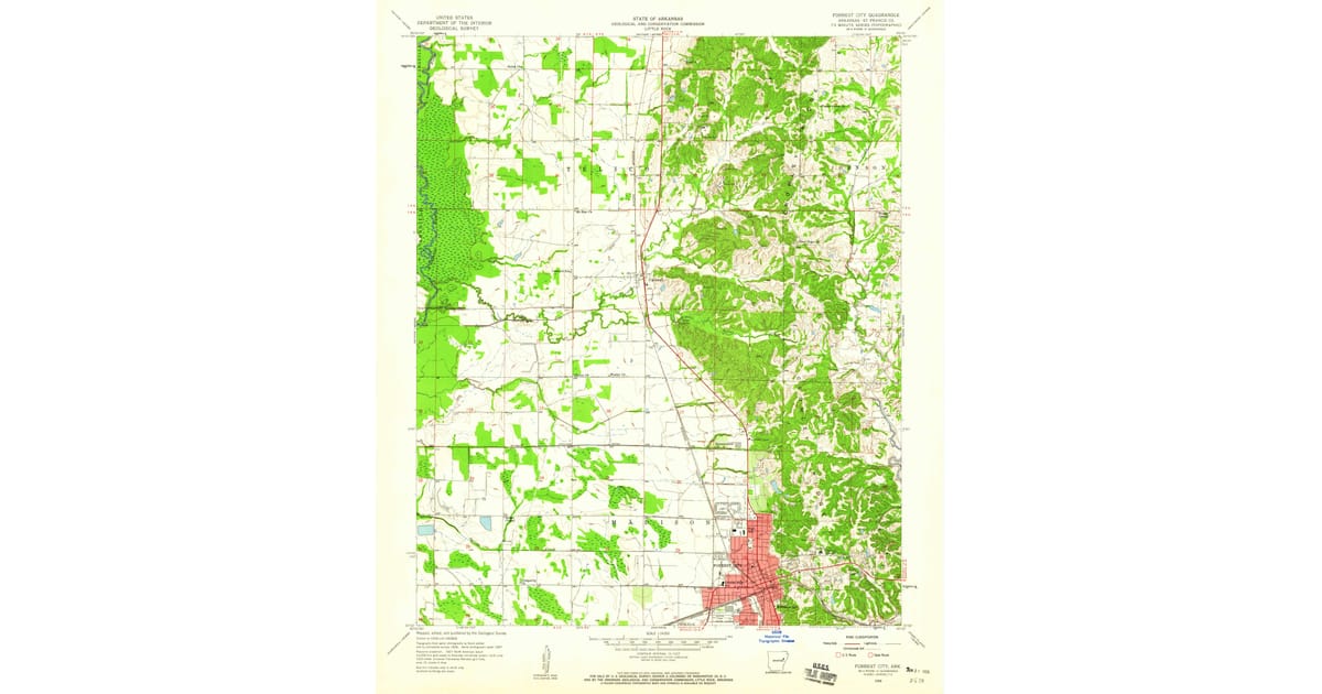 1958 Map of Forrest City, AR — High-Res | Pastmaps