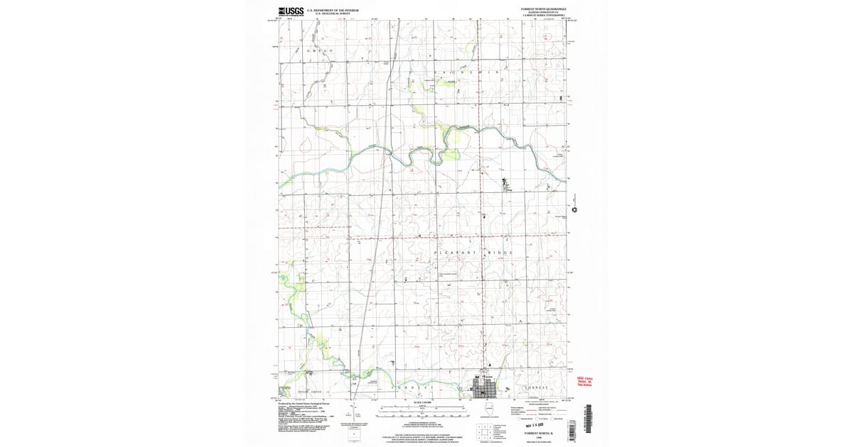 1998 Map of Forrest North, Livingston County, IL — High-Res | Pastmaps