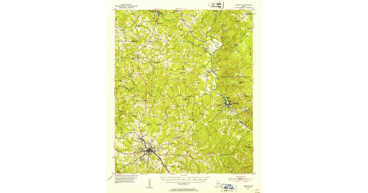 1950s Maps of Forsyth, GA | Pastmaps