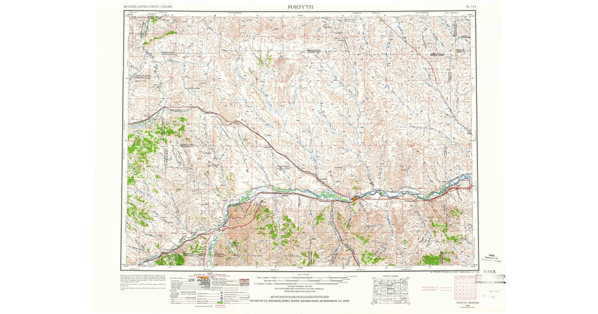 1954 Map of Forsyth, MT — High-Res | Pastmaps