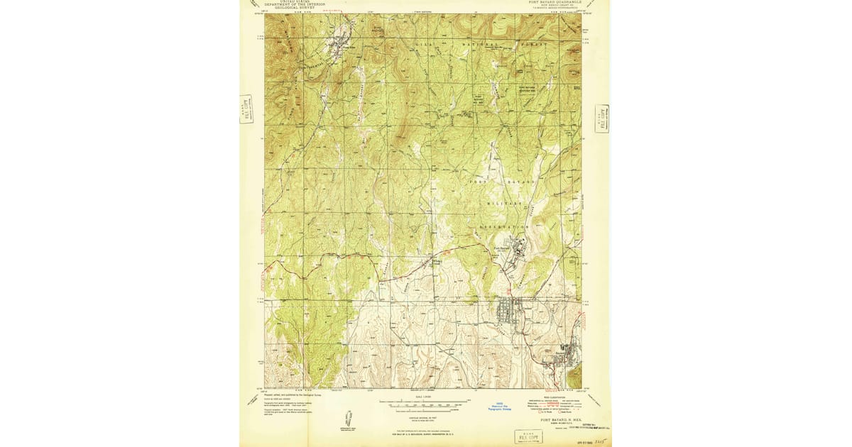 1949 Map of Fort Bayard, Grant County, NM — High-Res | Pastmaps