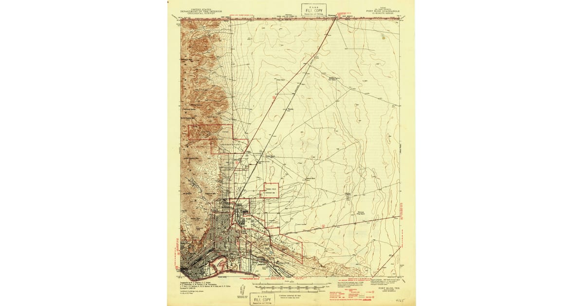 1945 Map of Fort Bliss, TX — High-Res | Pastmaps
