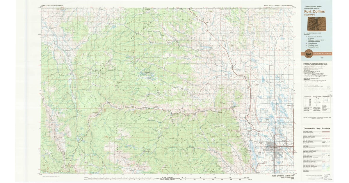 1980 Map of Fort Collins, CO — High-Res | Pastmaps