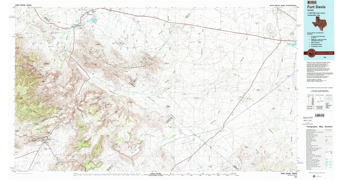 1985 Map of Fort Davis, TX — High-Res | Pastmaps