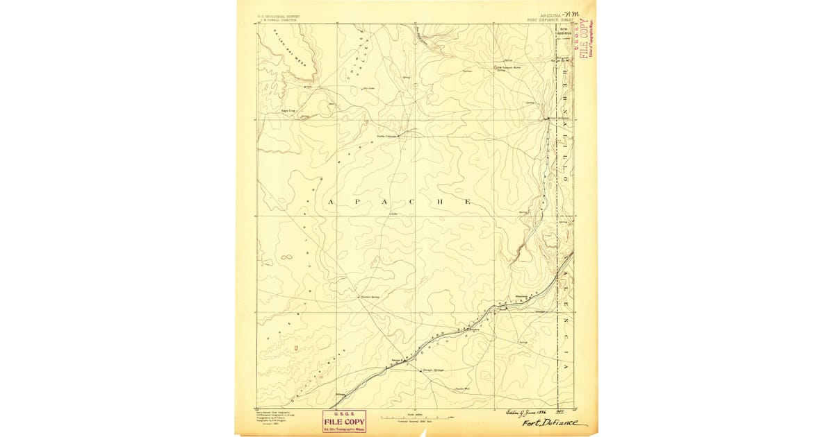 1800s (19th Century) Maps of Toyei, Fort Defiance Agency | Pastmaps