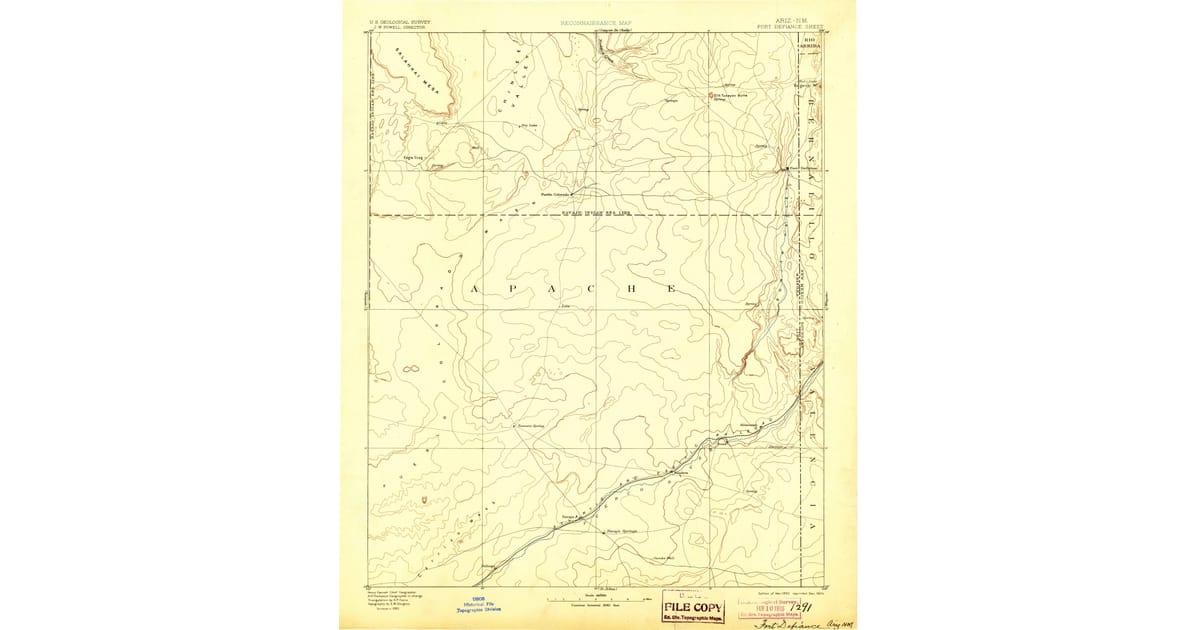 1892 Map of Fort Defiance, AZ — High-Res, 1904 Print | Pastmaps