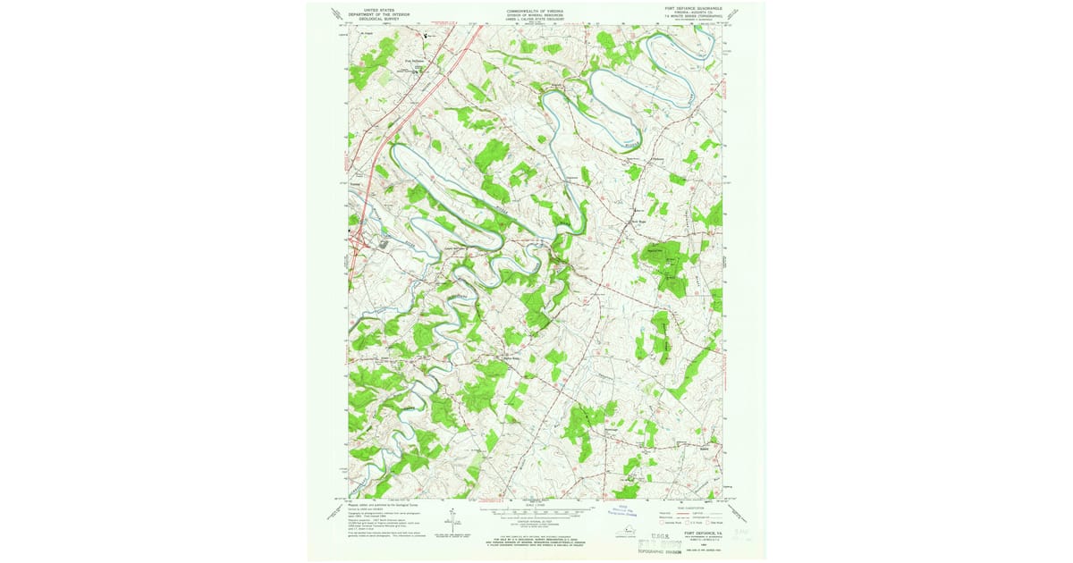 1964 Map of Fort Defiance, Augusta County, VA — High-Res | Pastmaps