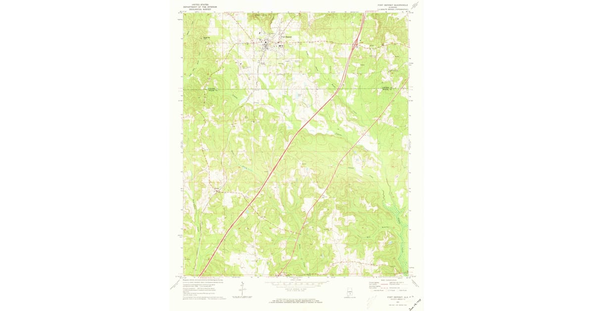 1971 Map of Fort Deposit, AL — High-Res | Pastmaps