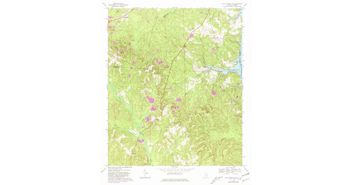1969 Map of Fort Gaines NW, Henry County, AL — High-Res, 1981 Print ...