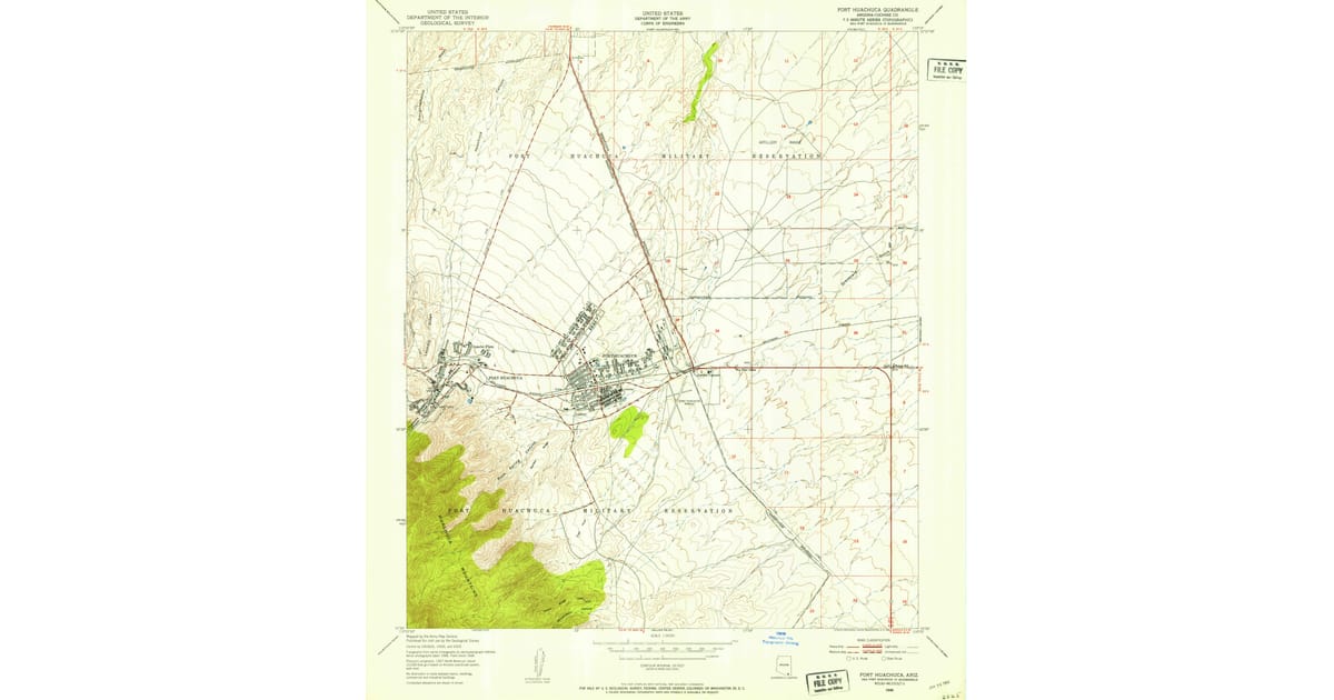 1948 Map Of Fort Huachuca Cochise County Az — High Res Pastmaps