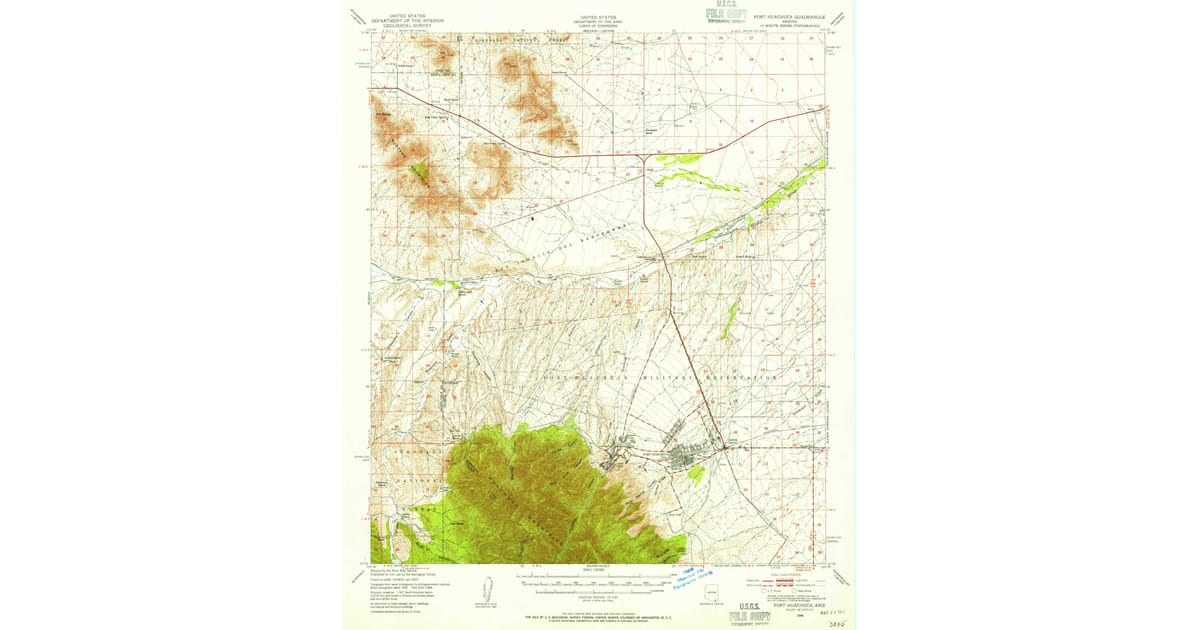 1948 Map Of Fort Huachuca Cochise County Az — High Res Pastmaps