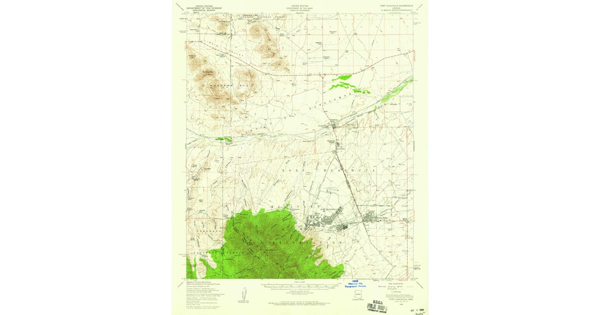 1958 Map of Fort Huachuca, Cochise County, AZ — High-Res | Pastmaps