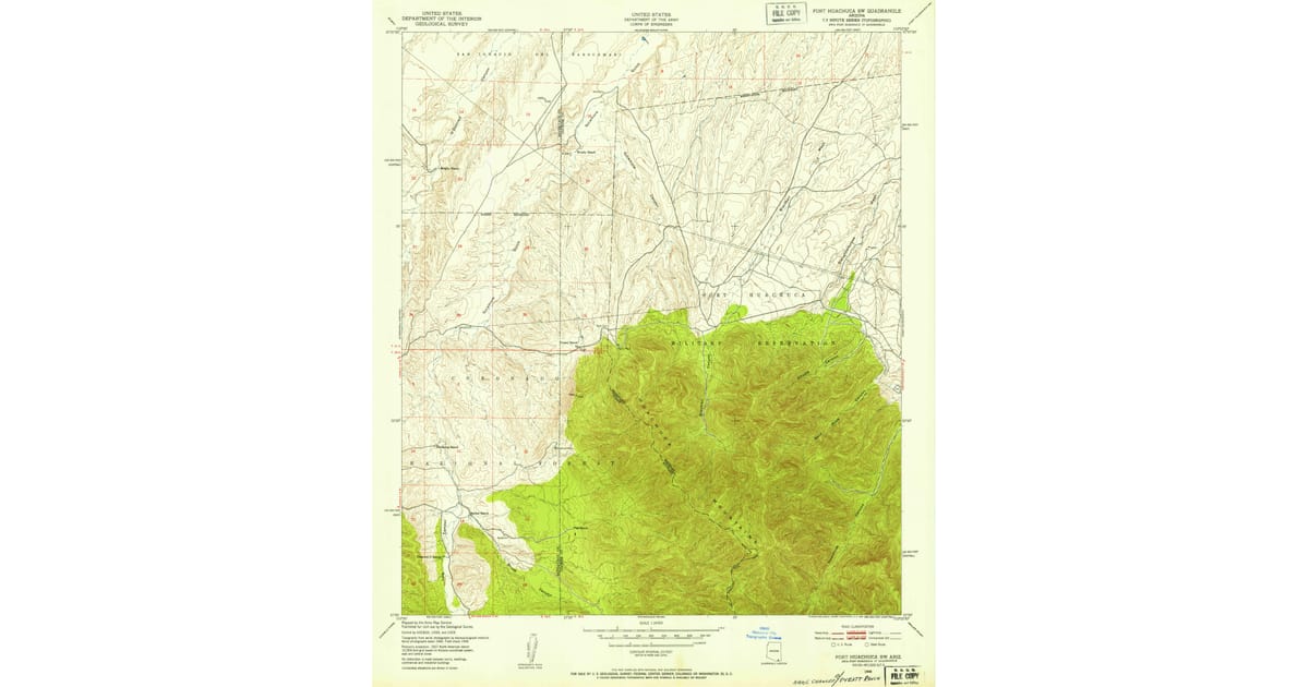 1948 Map Of Fort Huachuca Sw Cochise County Az — High Res Pastmaps
