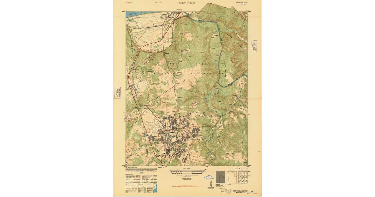 1946 Map of Fort Knox, KY — High-Res | Pastmaps