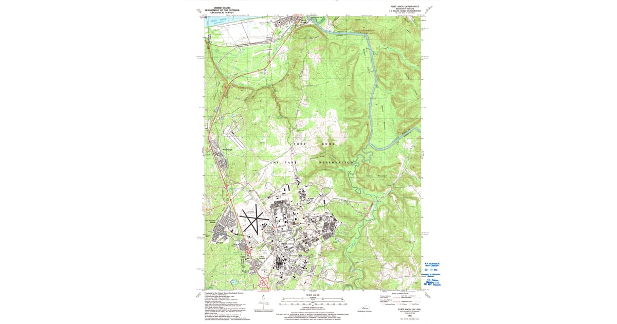 1991 Map of Fort Knox, KY — High-Res | Pastmaps