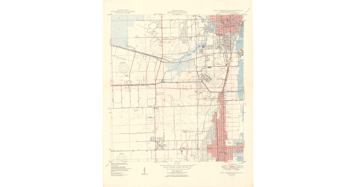 1949 Map of Fort Lauderdale South, Broward County, FL — High-Res, 1949 ...