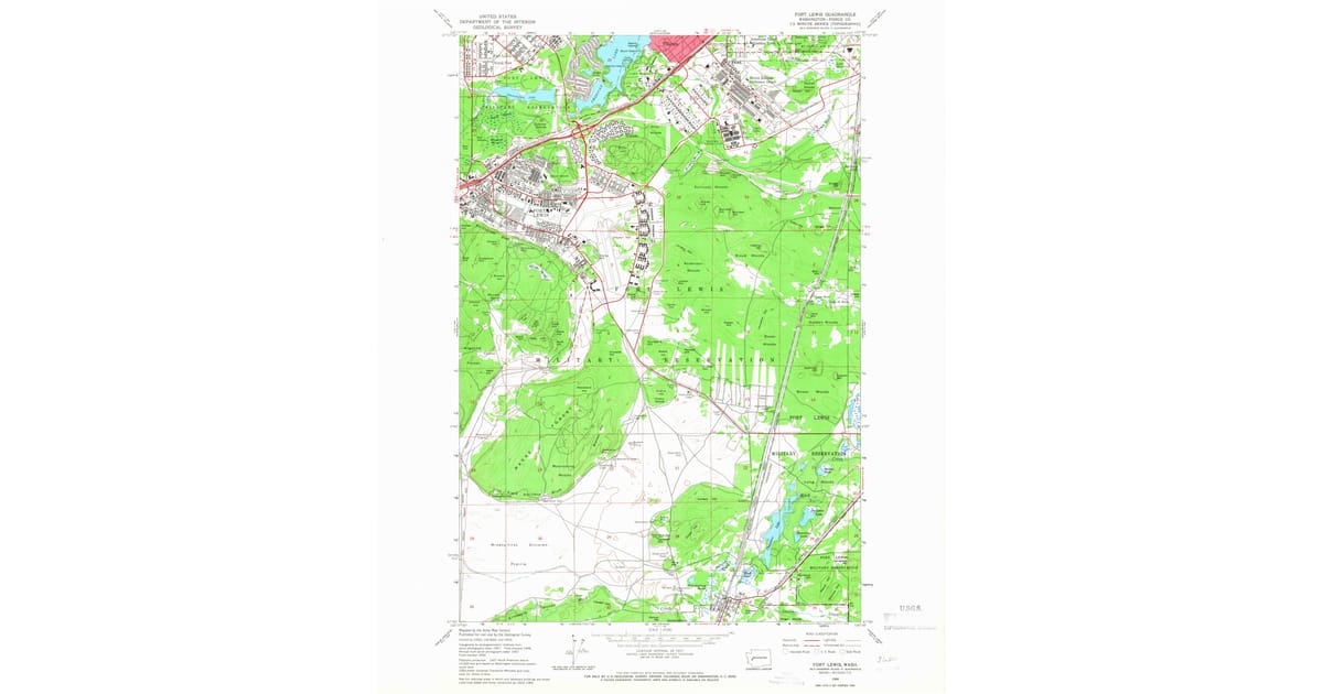 1959 Map of Fort Lewis, WA — High-Res | Pastmaps